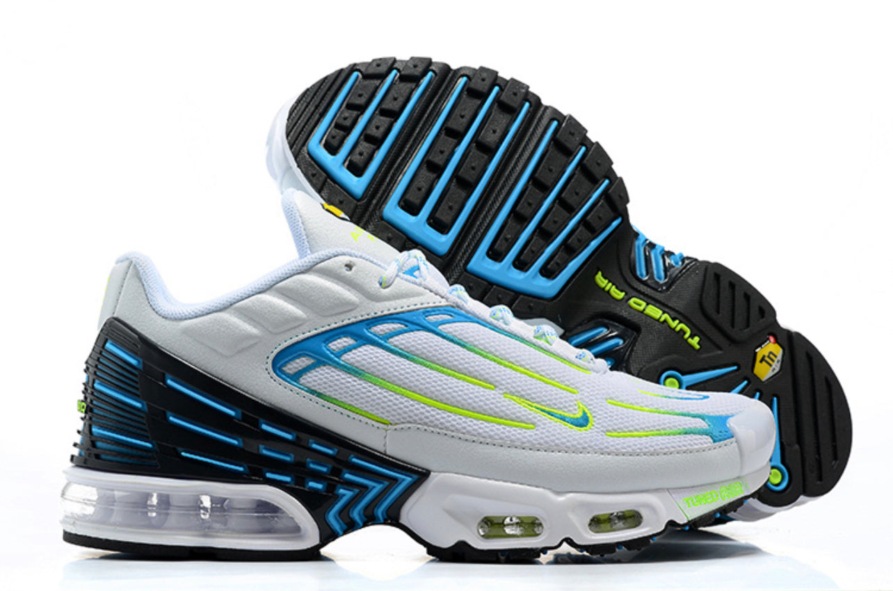 Air Plus TN3 White-Light Green- Blue – tnairshoes